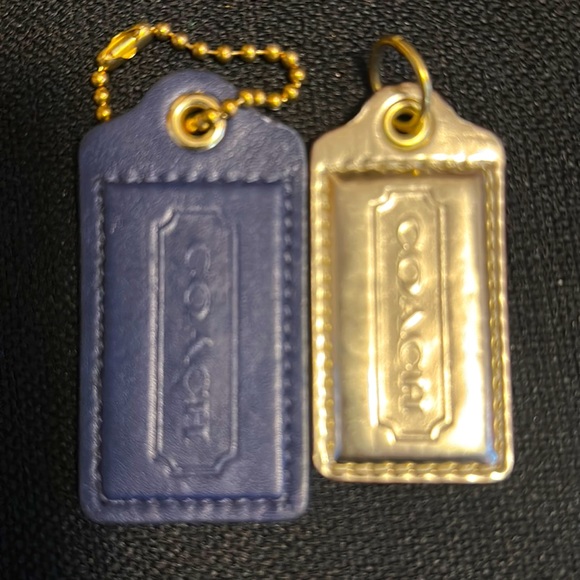 Coach | Bags | Two Leather Coach Tags W Gold Chain Blue Is The Larger ...